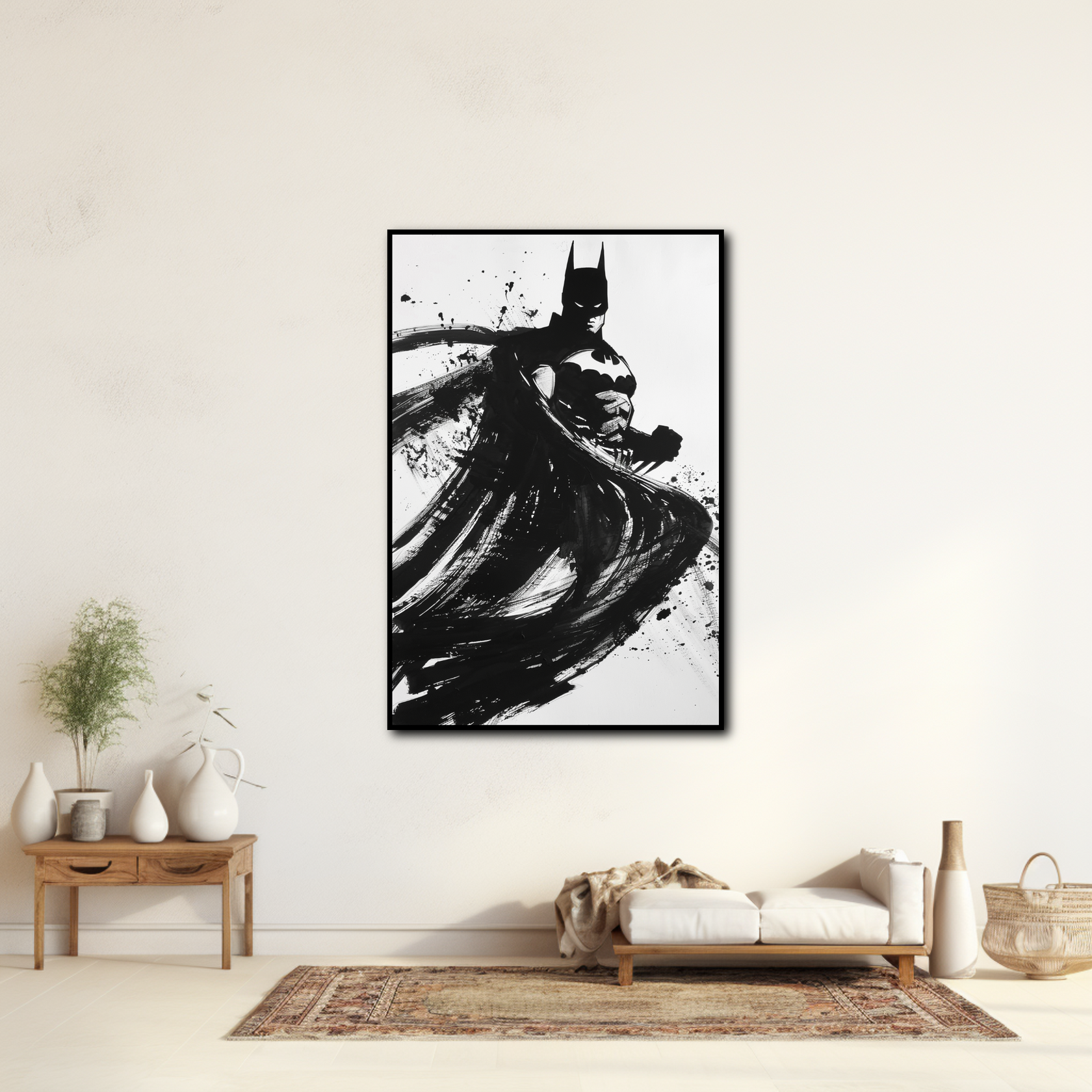 Tableau déco Batman encre noire | LigneCreator