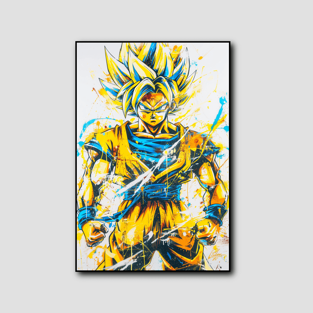Tableau déco Son Goku Dragon Ball Z graffiti Street-art | LigneCreator