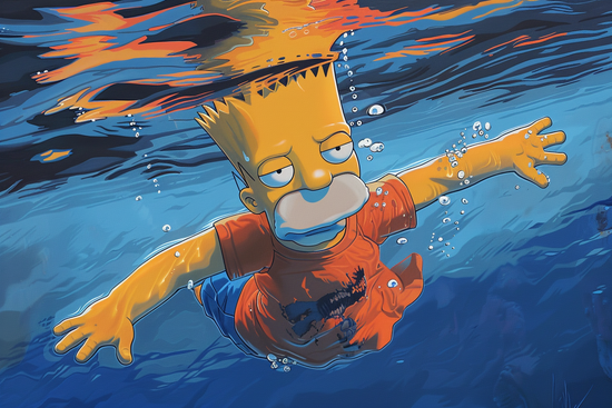 Tableau Bart Simpson Nirvana | LigneCreator